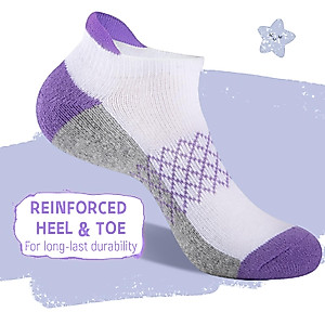 Comfoex 12 Pairs Girls Socks Ankle Athletic Socks 4-6 8-10 6-8 Years Old Socks Short Socks With Cushioned Sole