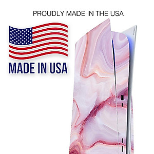 ITS A Skin Skins Compatible with Sony Playstation 5 Console Disc Edition - Protective Decal Overlay Stickers wrap Cover - Pink Stone Marble Geode