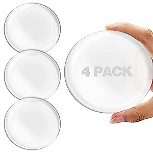4 PCS 3.15" Door Stopper Wall Protector, Larger Door Handle Bumper, Reusable Wall Protectors with Self Adhesive Sticker for Home or Office Protecting Wall, Quiet, Shock Absorbent Gel(Clear)