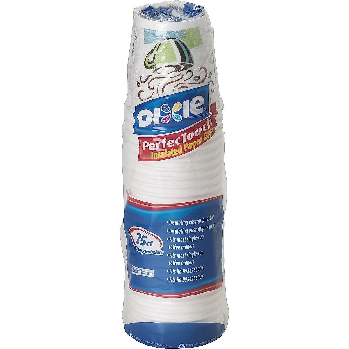 Dixie PerfecTouch Insulated Paper Hot Coffee Cups by GP Pro, 8 oz,50/pack