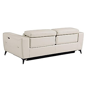 Blackjack Furniture Siena Power Reclining Sofa with USB Ports to Charge Devices, Adjustable Multi-Position Headrests, Wall Hugger Design, 82.6" W, Beige