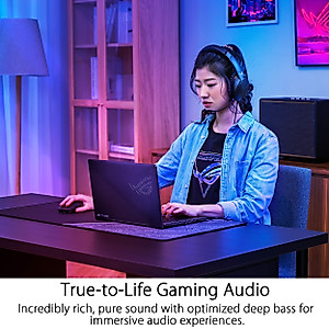 ASUS ROG Strix Go Gaming Headphones with USB-C Adapter | Ai Powered Noise-Cancelling Microphone | Over-ear Headphones for PC, Mac, Nintendo Switch, and PS4