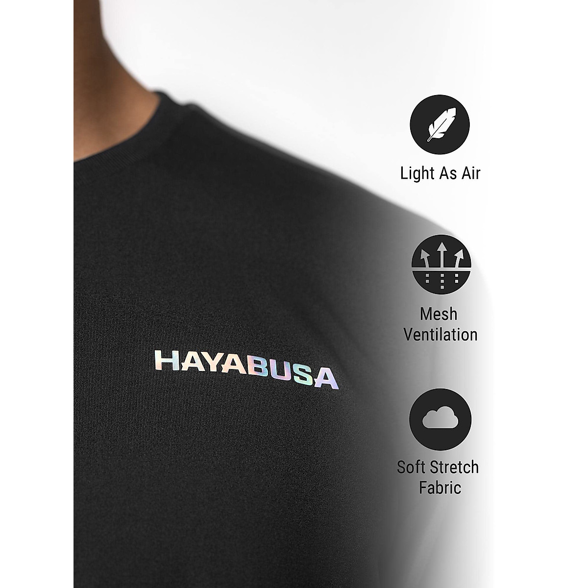 Hayabusa Men's Long Sleeve Training Shirt - Black, Medium