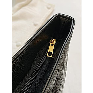 WDIRARA Women's Chevron Shoulder Tote Bag Purses Handbags Medium Handbag Black