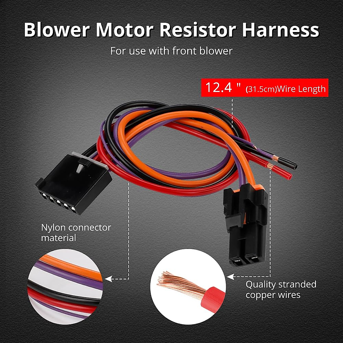 WMPHE Compatible with AC Blower Motor Resistor Buick Rainier Cadillac Chevrolet GMC HVAC AC Blower Motor Resistor kit With harness Replace OEM 15-81773, 89018778, 89019351