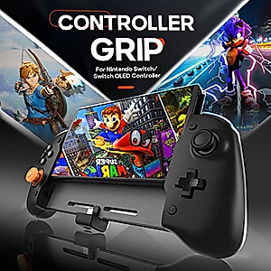 YOUHODA Ergonomic Nintendo Switch/Switch OLED Controller Grip for Handheld Mode with 6-Axis Gyro, Back Button Mapping, Vibration, PD Fast Charge