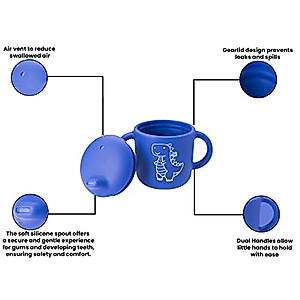 BAYBEE Silicone Sippy Cup with Handles & Spout Lid | Toddler Training & Transition Cup | Kids Feeding Straw Cup | No Spill Leak Proof Cups for Baby Infant Child | 5 Oz | 6 Months +