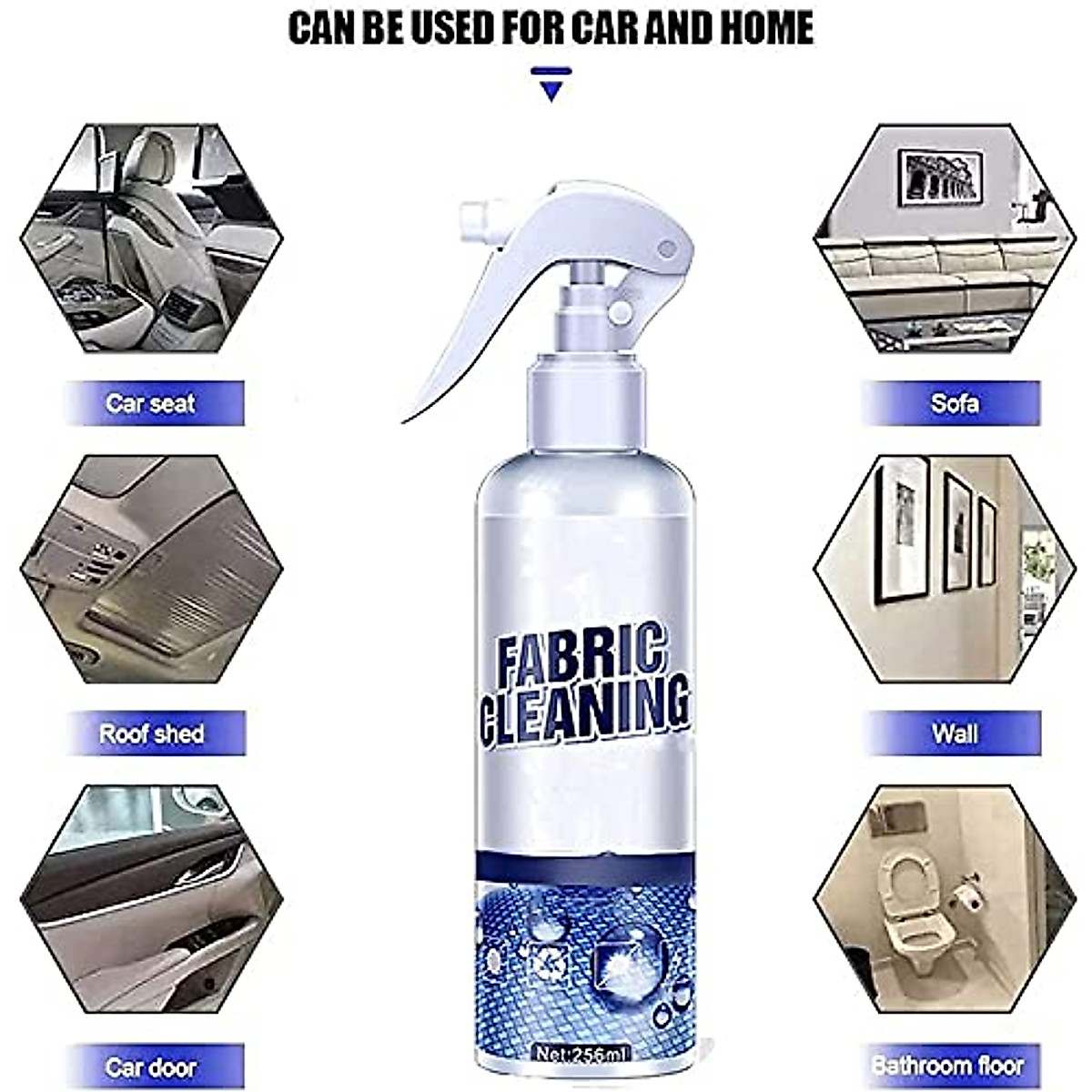 Car Interior Cleaning Agent Strong Detergent for Household Flannels Fabrics, Multi-Purpose Automotive Interior Fabric Cleaning Agent Spray, Car Leather Seat Cleaner Kit (100ml)