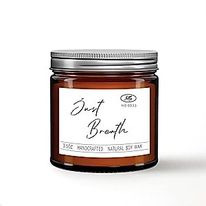 Just Breath Scented Candles, Natural Soy Candle for Home Scented, hand-poured Jar Candle, Gifts for Women/Men/Families/Friend/Colleague, as Birthday/Holiday/Relaxation Gifts (3.5oz)