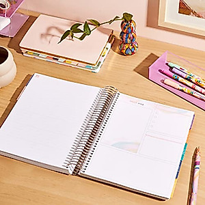 7" x 9" Platinum Spiral Coiled Life Planner (July 2023 - December 2024) - Watercolor Palms Classic Cover + Inspire Interior Pages. Horizontal Weekly & Monthly Agenda by Erin Condren