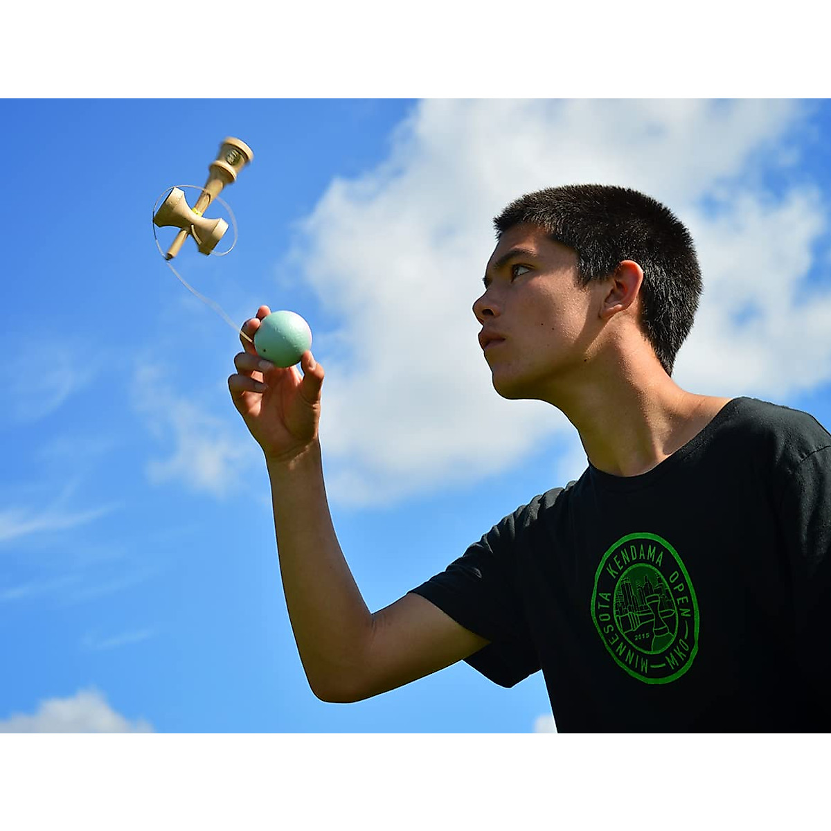 Sweets Kendamas Bamboo Boost Kendama - Natty Engraving, Improves Hand Eye Coordination, Reflex, Perfect for Beginners, Extra String Accessory Quick Start Bundle