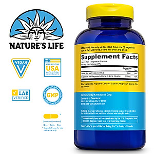 Nature’s Life Renewing Magnesium 500 mg - Magnesium Citrate, Magnesium Malate, Magnesium Oxide Plus Vitamin B-6 - Muscles and Nerves Support - Lab Verified - 275 Servings, 275 VegCaps