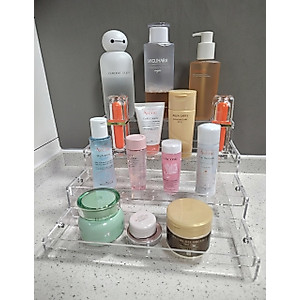 Combination of Life 4 Tier Buffet Riser Display Shelf Pop Stand Perfume Organiser 9"x7.4" with 1.9" Depth Sheet