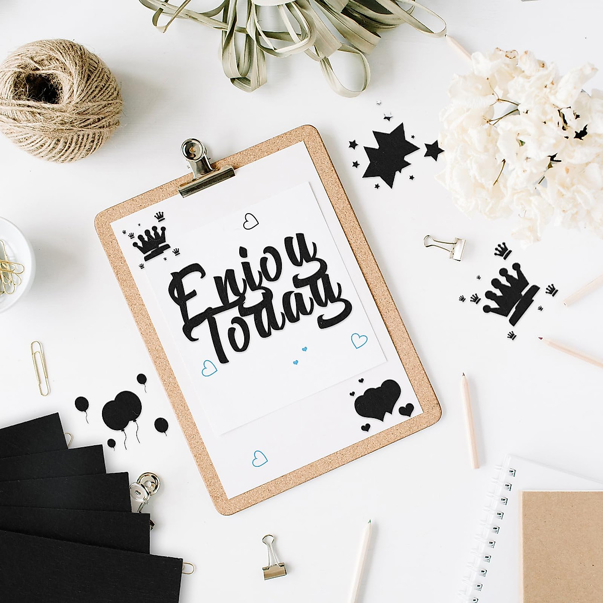 Whaline 40Pcs Black Felt Fabric Sheets Soft Thick Craft Felt Pack for DIY Crafts Sewing Patchwork Art Projects, 6 x 6 Inch