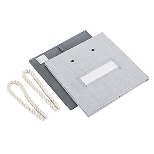 Onlycube Foldable Storage Bins 13x13x13 inch for Cube Organizer with Cotton Rope Handles, Collapsible Basket Box Organizer for Shelves and Closet, 3Pack, Grey