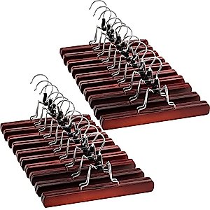 Smooth Cherry Wooden Hangers for Pants Has 360°-Swivel Hook (Set of 20) Embar Pants Hangers Coat Rack Clothes Rack Clothes Hangers Clothes Hanger Rack Pant Hangers with Clips