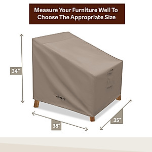 Elmara Outdoor Chair Covers – Waterproof, UV Fade-Resistant Patio Chair Covers Made of Heavy Duty Olefin – Durable All Weather Design Keeps Your Patio Furniture Safe (Taupe)