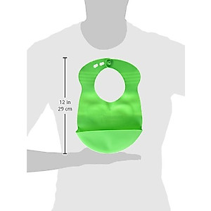 Tommee Tippee Easi-Roll Baby Bib, Crumb & Drip Catcher, Blue & Green - 7+ Months, 2 Count