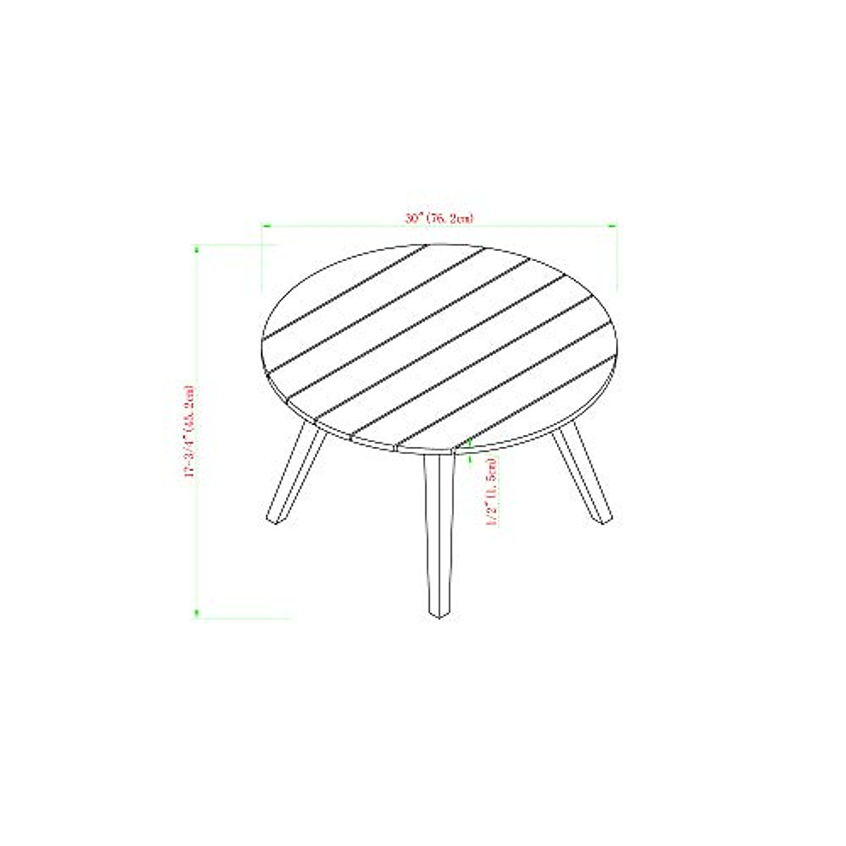 Walker Edison Maarten Modern Solid Acacia Wood Slatted Outdoor Coffee Table, 30 Inch, Dark Brown