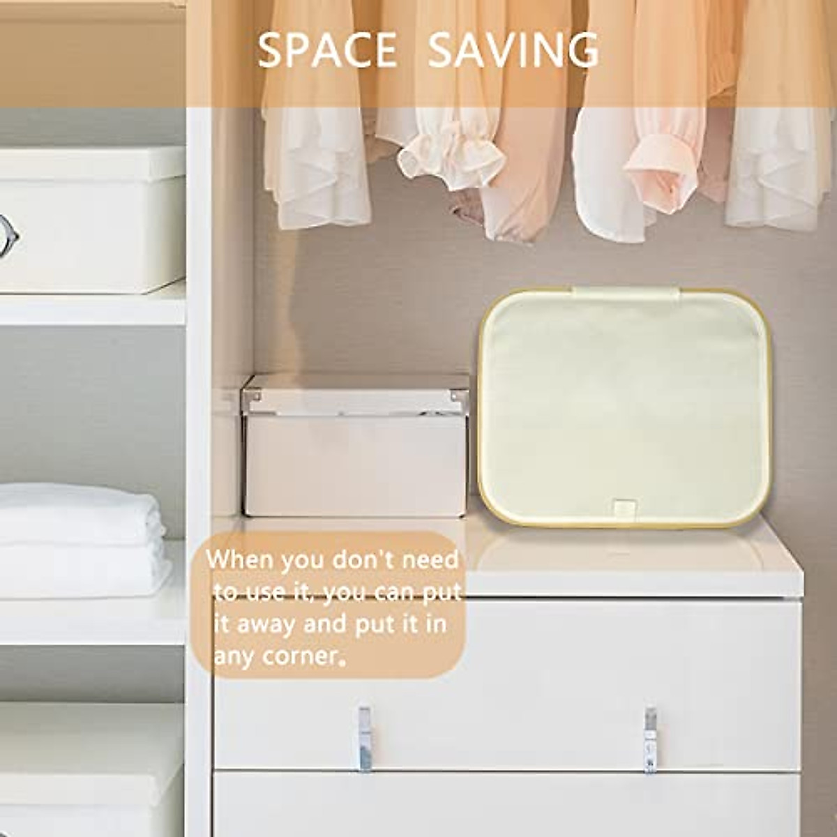 Large Laundry Basket with Lid, Beige 100 L Laundry Hamper with Bamboo Handles, Portable Clothes Hamper for Bathroom, Bedroom, Toy Room, Freestanding Collapsible Laundry Baskets