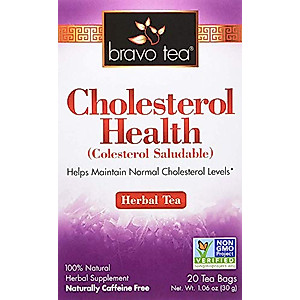 Bravo Tea Cholesterol Health Herbal Tea Caffeine Free, 20 Tea Bags, 2 Count