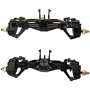 RZXYLRC TRX4M Heavy Brass + Aluminum Alloy Front & Rear Diamond Portal Axle Complete Set for 1/18 RC Crawler TRX-4M Metal Ground Clearance Upgrade Parts