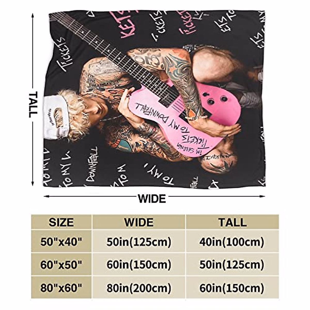 Pop Singer MGK Fuzzy Soft Blanket,Soft Throw Blankets, Breathable Lightweight Blanket Flannel Travel Personalized Blankets for Couch Bed Sofa