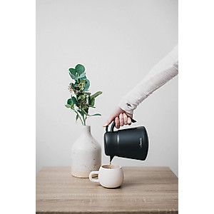 Lafeeca Thermal Coffee Carafe Tea Pot Stainless Steel, Double Wall Vacuum Insulated | Cool Touch Handle | Hot & Cold Retention | Non-Slip Silicone Base | BPA Free Black