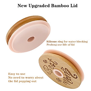 ANOTION Christmas Mom Gifts, Best Mom Ever 24oz Wide Mason Jar with Lid and Straw Novelty Mothers Day Gifts from Daughter Son Birthday Gift for Mom New Mom Gift with Exquisite Box Packing