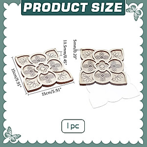 PH PandaHall Wooden Bead Storage Tray, Flower Bead Supply Storage Tray Bead Box with Lid and Needle Bead Tray Cover Flower Design Beadwork Accessory Sorter Container for Jewelry Making, 5.9x5.9 inch