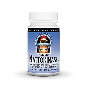 Source Naturals NSK-SD Nattokinase, Systemic Enzyme for Healthy Circulation* 100mg - 60 Vegan Capsules
