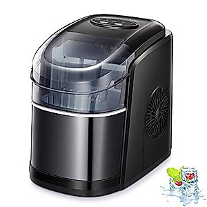 Kismile Countertop Ice Maker Machine,26Lbs/24H Compact Automatic Ice Makers,9 Cubes Ready in 6-8 Minutes,Portable Ice Cube Maker with Self-Cleaning Program