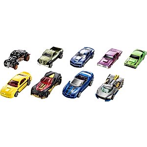 Hot Wheels Toy Cars or Trucks 9-Pack, Set of 9 Vehicles in 1:64 Scale, Including 1 Exclusive, for Kids & Collectors (Styles May Vary)