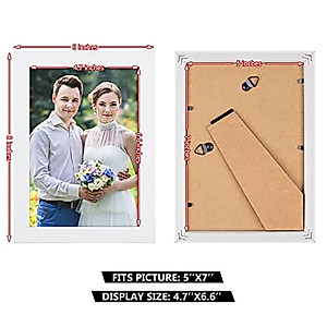 PECULA 2 Pack 5x7 Picture Frame, White Picture Frame for Wall and Tabletop Display, Resistant Plastic Photo Picture Frame with Clear Plexiglass for Vertical or Horizontal Display