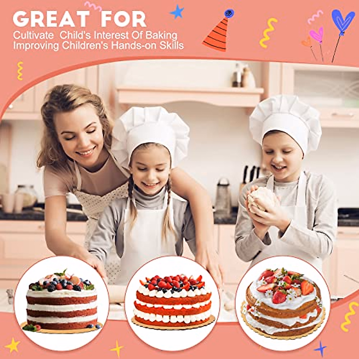 100 Pack Gold Cake Board Round Cake Circle Base Boards Disposable Cake Plate Scalloped Bases Round Coated Cake Boards Circle Cake Trays Cake Base Boards for Cake Dessert Party Supplies (8 Inch)