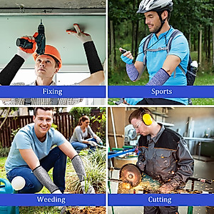 3 Pairs Arm Protectors for Thin Skin and Bruising Cut Resistant Forearm Sleeve Level 5 Arm Burn Protection Sleeve (Black, Royal Blue, Grey,7.9 Inch)