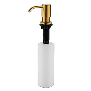 Soap Dispenser, Kitchen Soap Dispenser, Large Capacity 17 OZ Bottle, Stainless Steel Built in Soap Dispenser for Kitchen Sink, Brushed Gold