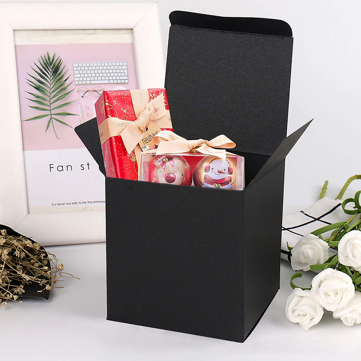 15 Pcs Red Gift Box, 6 x 6 x 6" Gift Boxes with Lids for Presents, Recycled Kraft Paper Cardboard Boxes Favor Boxes Bridesmaid Proposal Boxes for Party, Wedding, Birthday, Crafting, Cupcake (Red)