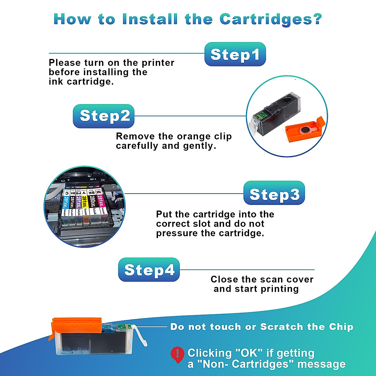 TS8322 Ink Cartridges Replacement for Canon Ink 280 281 PGI-280XXL CLI-281XXL 280XXL 281XXL Compatible Use to Canon TS8222 TS8322 TS8200 TS8220 TS8300 TS8100 TS9120 TS9100 TS8320 TS8120 (6 Value Pack)