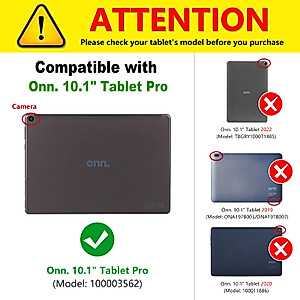 Fintie Case for Onn. 10.1" Tablet Pro (Model: 100003562), Premium Vegan Leather Folio Protective Stand Cover with Pencil Holder for Onn 10.1 inch Pro Tablet - Black