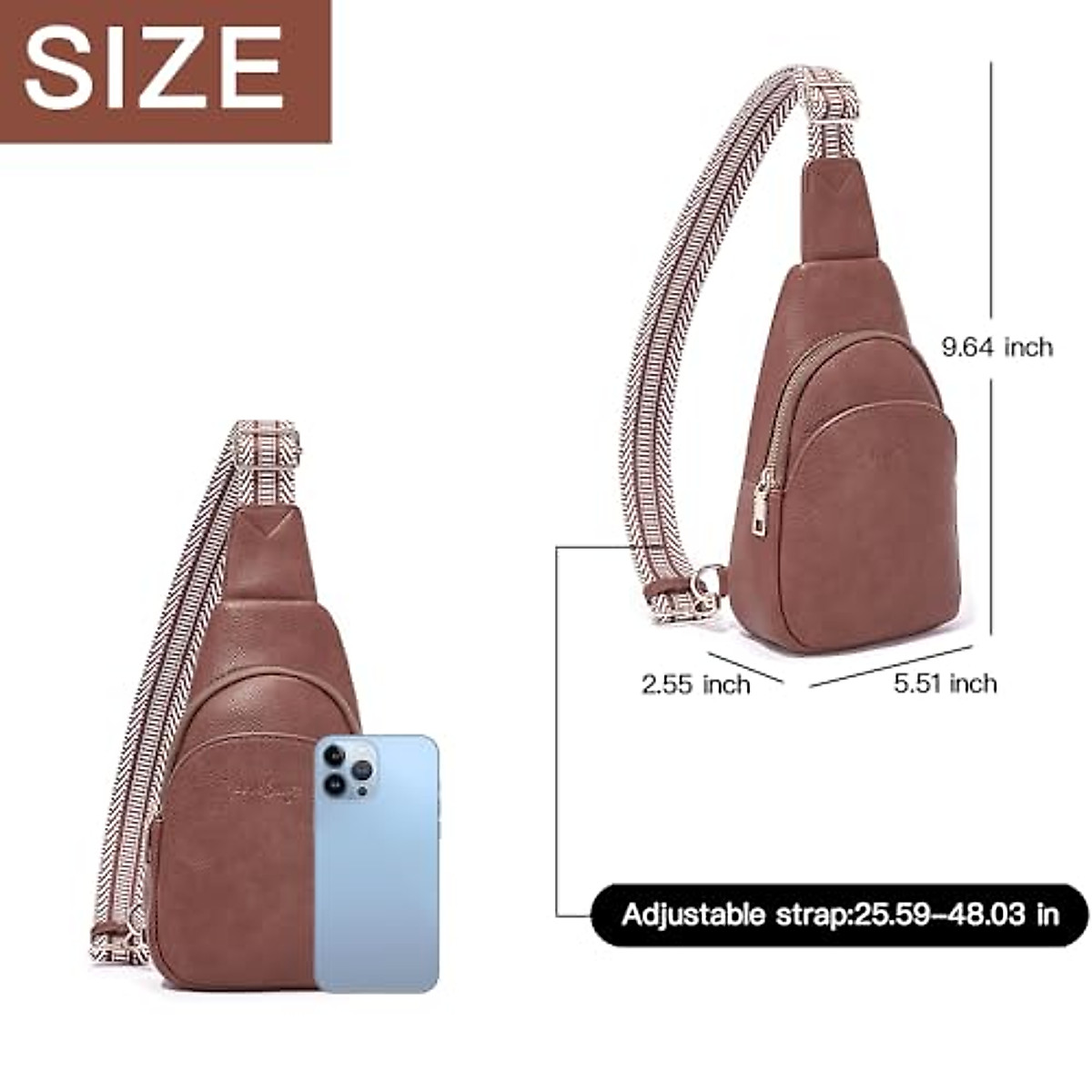 Small CrossBody Bags for Women Trendy Sling Bag Waist Pack, Fanny Pack,Waist Packs with Guitar Strap,Women's Chest Bag