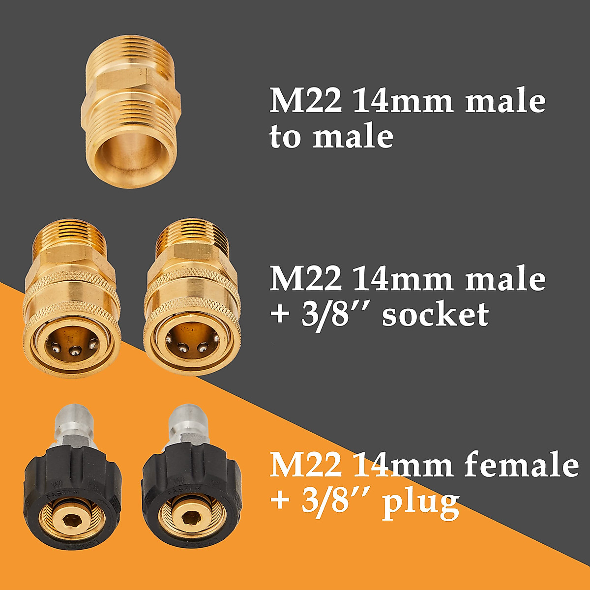 M MINGLE Pressure Washer Hose 50 FT x 1/4" - Replacement Power Wash Hose with Quick Connect Kits, 14'' Pressure Washer Surface Cleaner Attachment