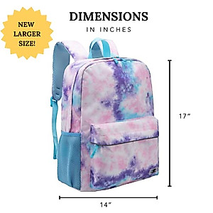 Fenrici Kids Backpack and Lunchbox Bundle for Girls, Boys, Teens (Pastel Tie Dye)