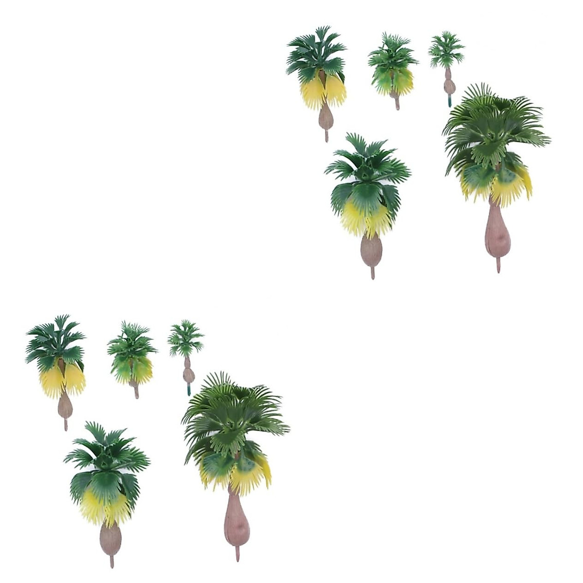VILLCASE 30 Pcs Landscape Coconut Model Trees Faux Plant Mini Garden Accessories Rainforest Decor Model Railroad Scenery Supplies Miniature Home Decor Green Model Tree Set Supplies Palm