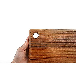 BOUMBI Zelkova Wood Reversible Cutting Board(15.55x9.05 x 1.1 Inches) Meidum
