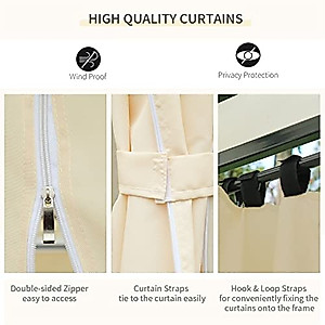 ADUH Outdoor 2-Tier Steel Frame Up Shade Gazebo Sun and Rain Protection Outdoor Garden Furniture