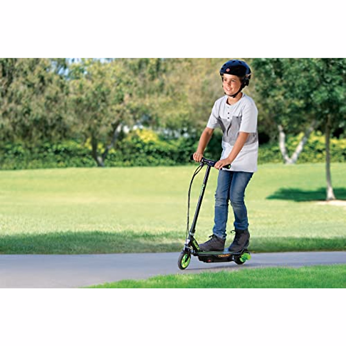 Razor Power Core E90 Electric Scooter with hub motor, push-button throttle, for kids 8+