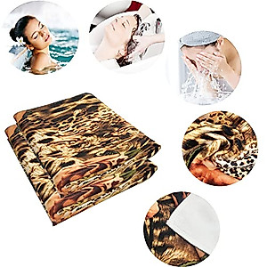 LianMei Bathroom Hand Towels 2 Pack Leopard Soft Luxury Cotton Hand Towel Used for Beach,Kitchen,Bathroom,Spa,Gym Hotel Use