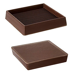 CalPalmy 2X2 Square Rubber Furniture Caster Cups with Anti-Sliding Floor Grip (Set of 8) - Customer Trusted Floor Pads for Furniture Legs and Furniture Floor Protectors