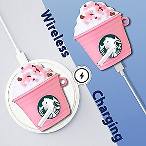sjiwkso for AirPods 2/1 Case Food Ice Cream Design Funny Drink Cartoon Designer for Airpod Air Pod 1st/2nd Silicone Cover Cases Kawaii Fashion Cool Unique Skin for Boys Girls Kids (Pk)